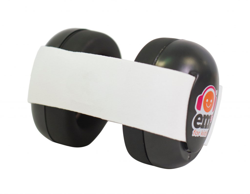 Ems for Kids Baby Ear Defenders - Black with White