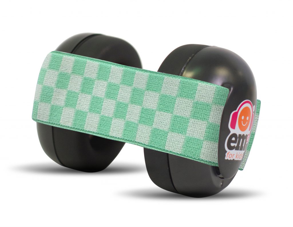 Baby Ear Defenders - Black with Mint - Ems for Kids Ear Defenders