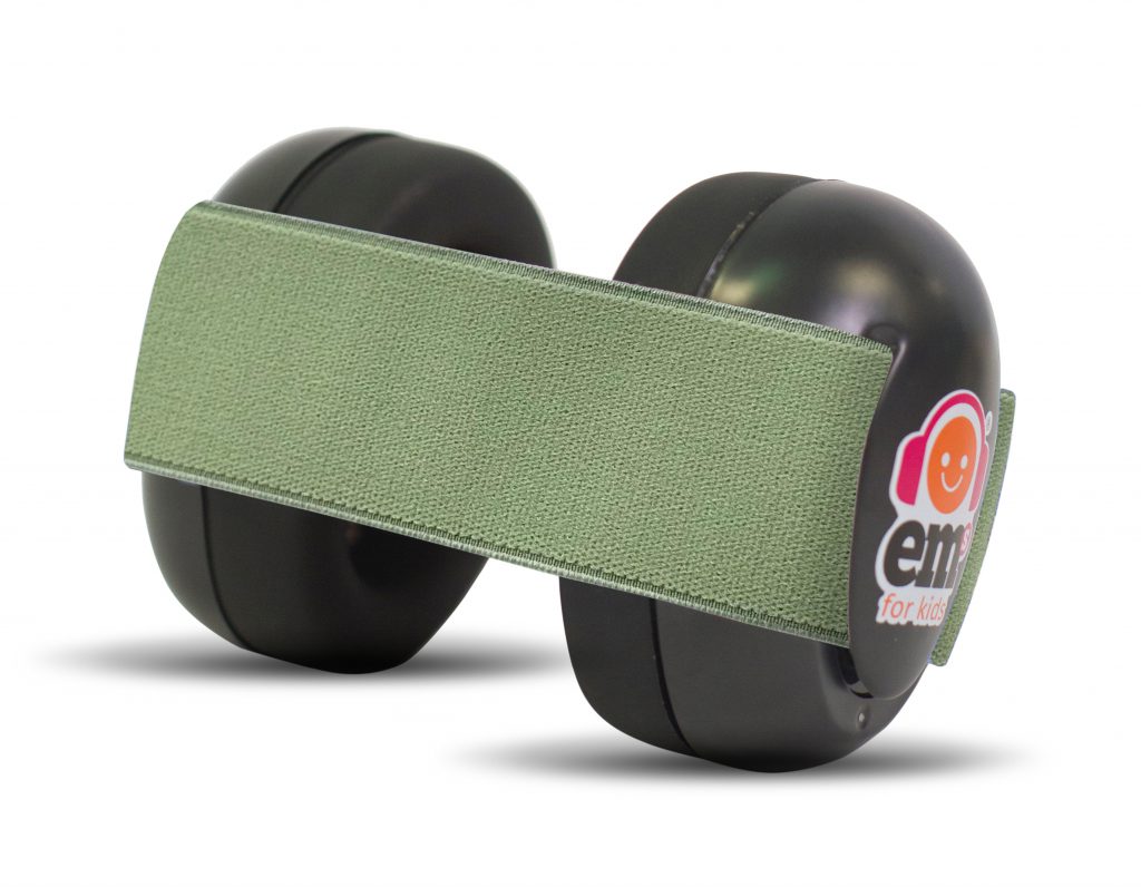 Baby Ear Defenders - Black with Sage - Ems for Kids Ear Defenders